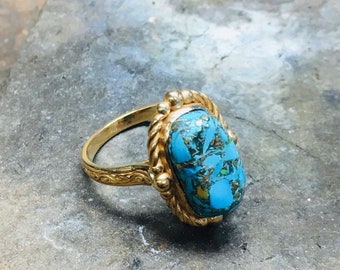 Gold Turquoise Ring - Etsy