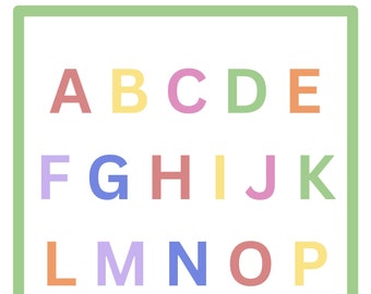 Alphabet Print Out for Children Red, ABC Poster, Children Wall Poster ...