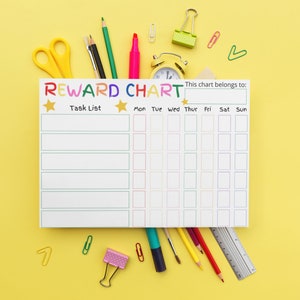 Reward Chart, Task Chart for Children, Reward Chart for Kids, Daily ...