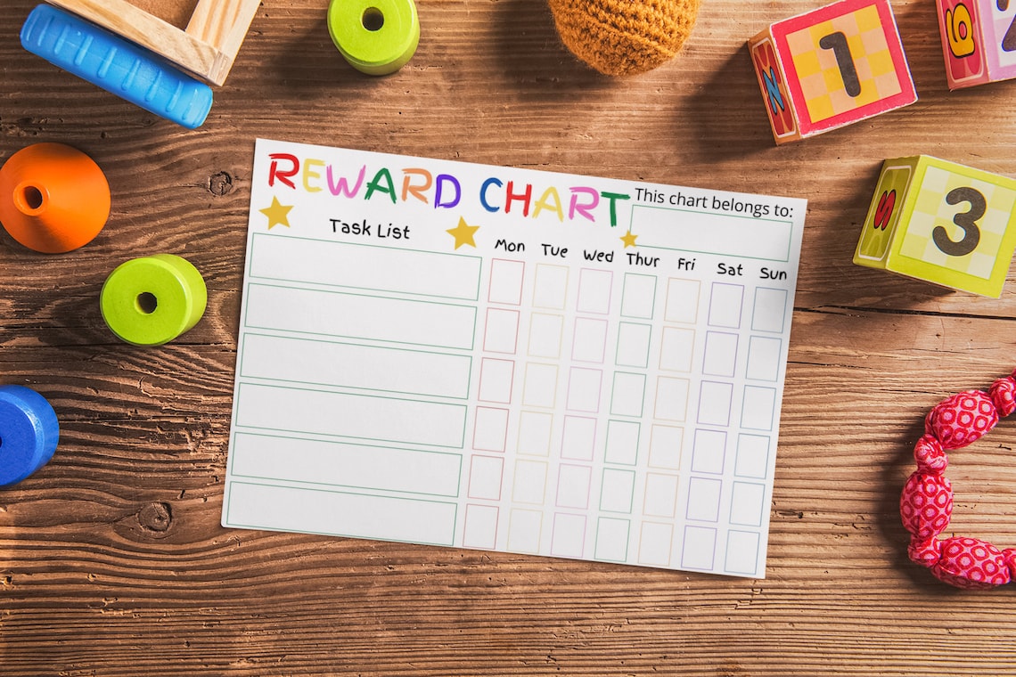 Reward Chart, Task Chart for Children, Reward Chart for Kids, Daily ...