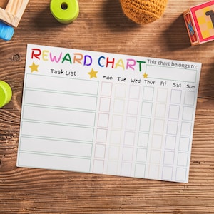 Reward Chart, Task Chart for Children, Reward Chart for Kids, Daily ...