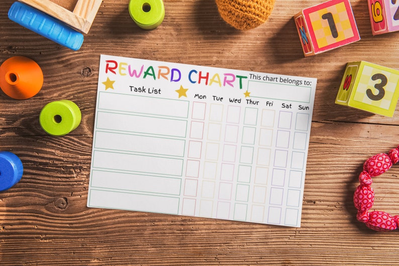 Reward Chart, Task Chart for Children, Reward Chart for Kids, Daily ...