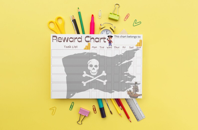 Pirate Reward Chart, Task Chart for Children, Reward Chart for Kids ...