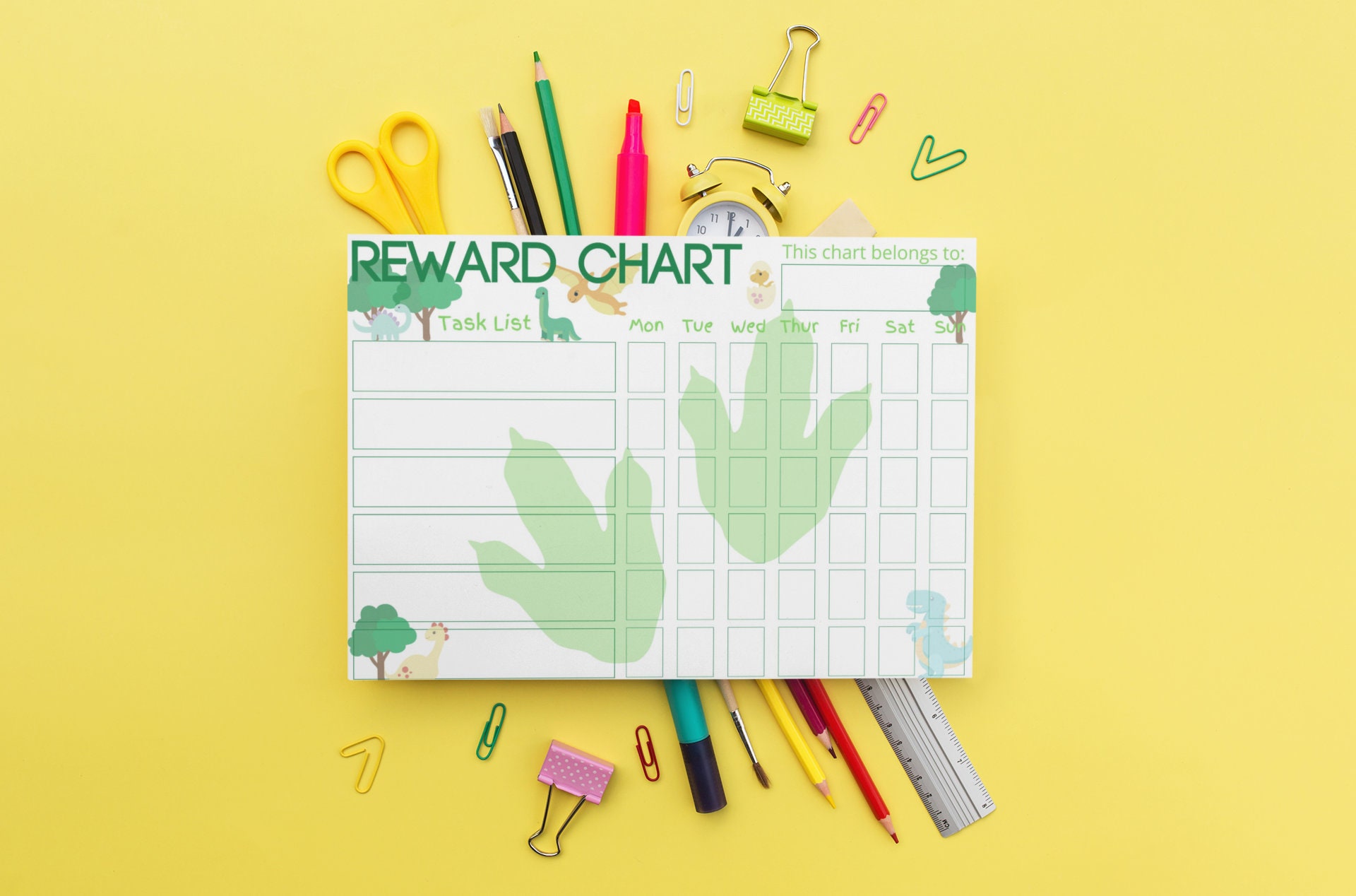 Dinosaur Reward Chart, Task Chart for Children, Reward Chart for Kids ...