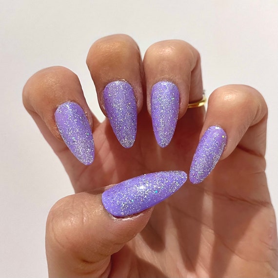 Lilac And Silver Nails