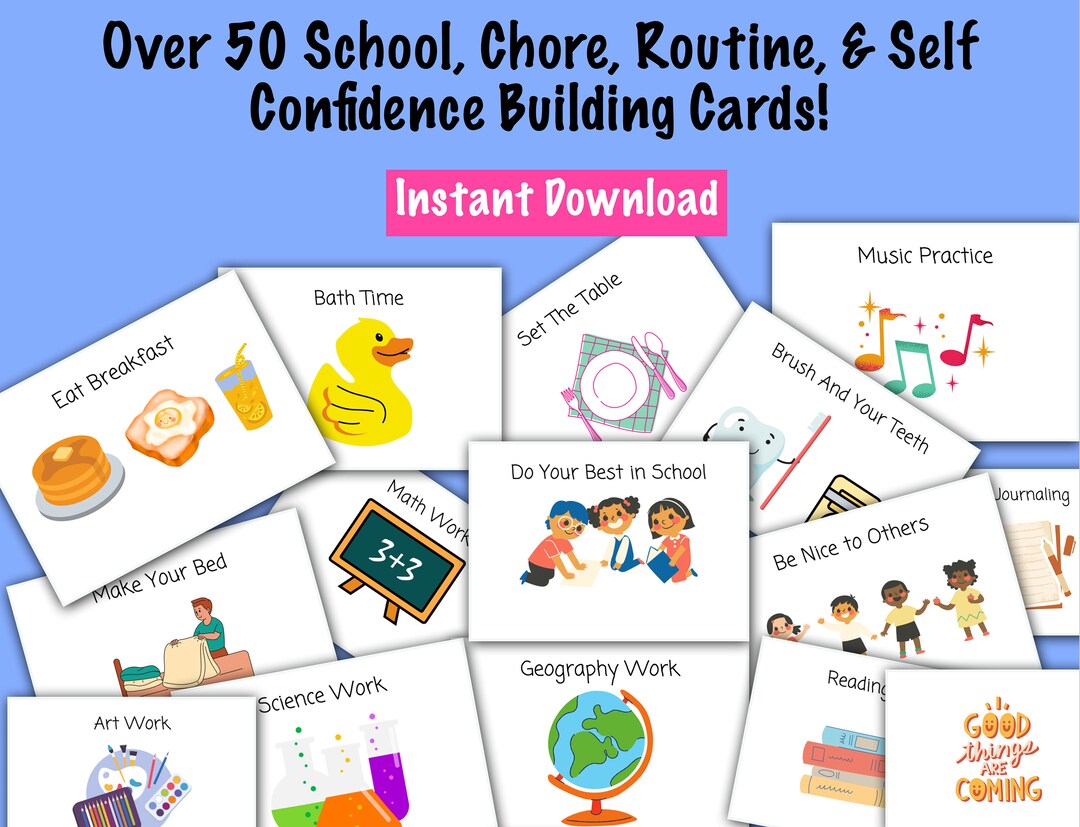 Daily Rhythm Cards Printable Bundle Morning Evening Routine Calendar ...