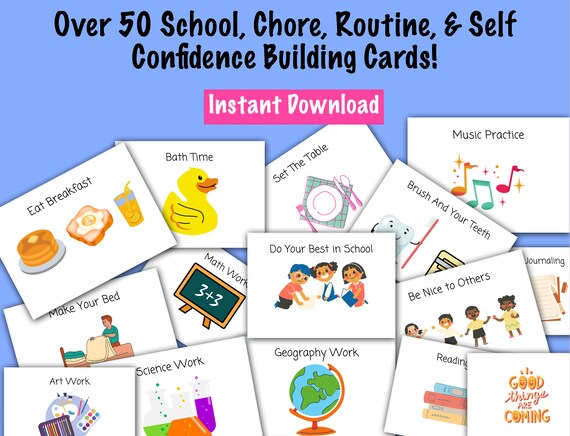 Daily Rhythm Cards Printable Bundle Morning Evening Routine - Etsy