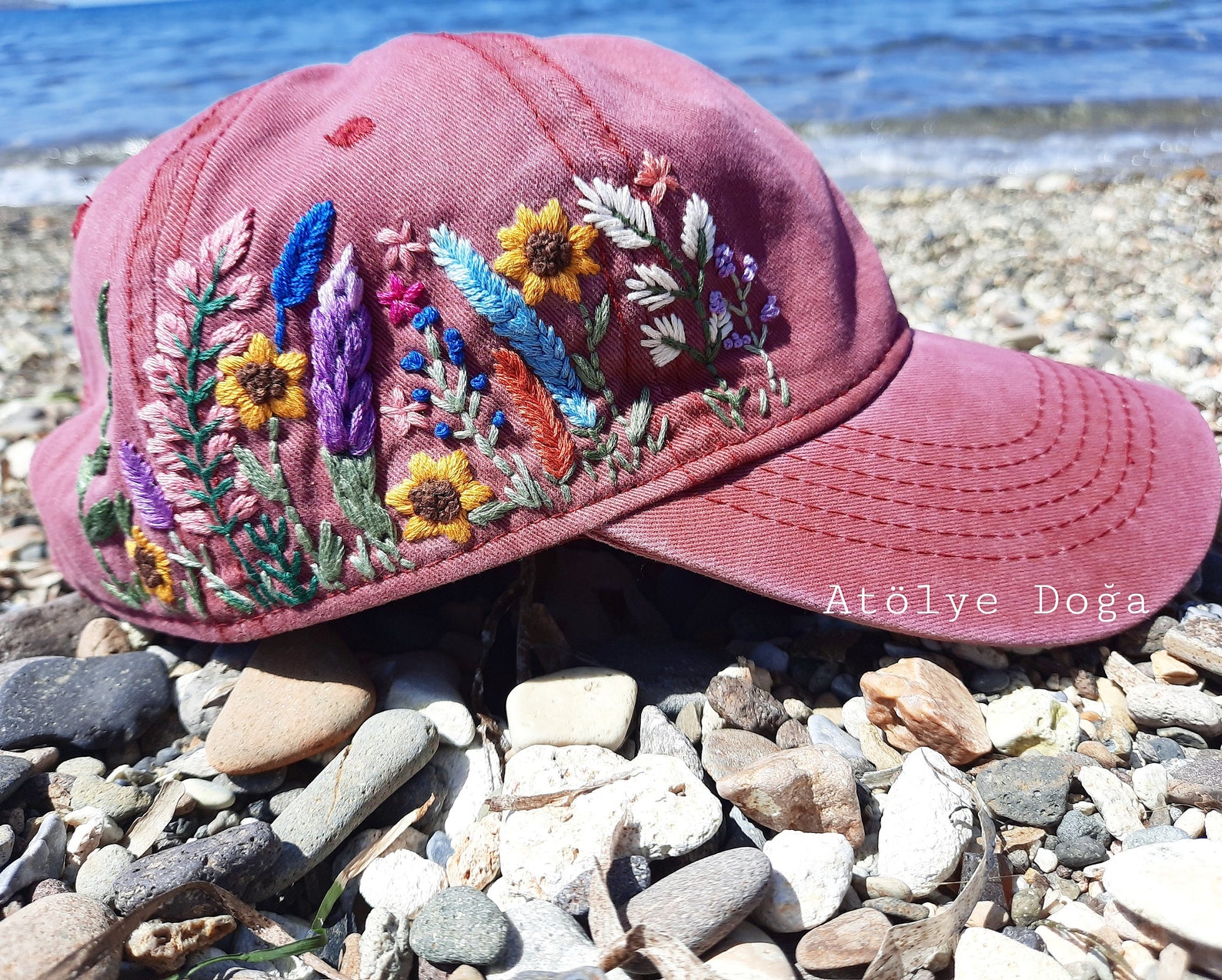 Hand Embroidered Hat Custom Embroidered Cap floral Hat - Etsy