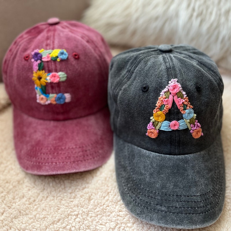 Hand Embroidered Hat - Etsy