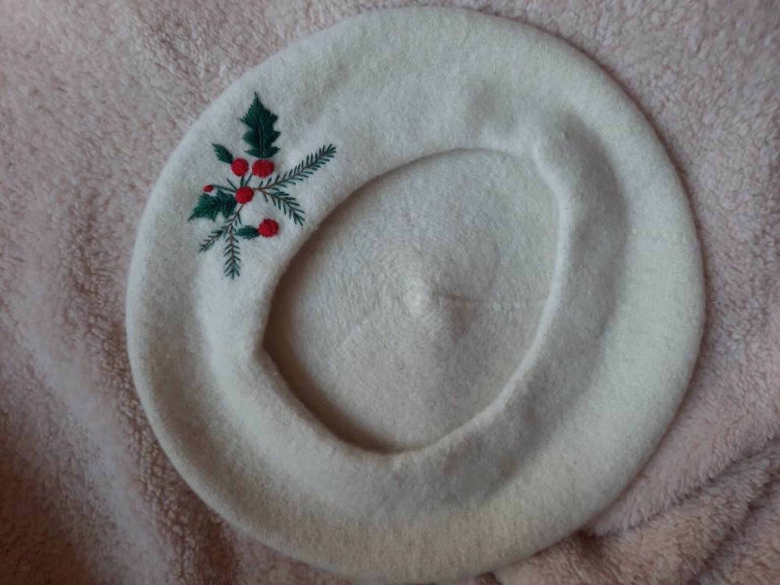Vintage French Beret, Hand Embroidered Wool Beret, Personalized French ...