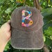 Hand Embroidered Floral Letter Hat: Custom Monogram Baseball Cap - Etsy