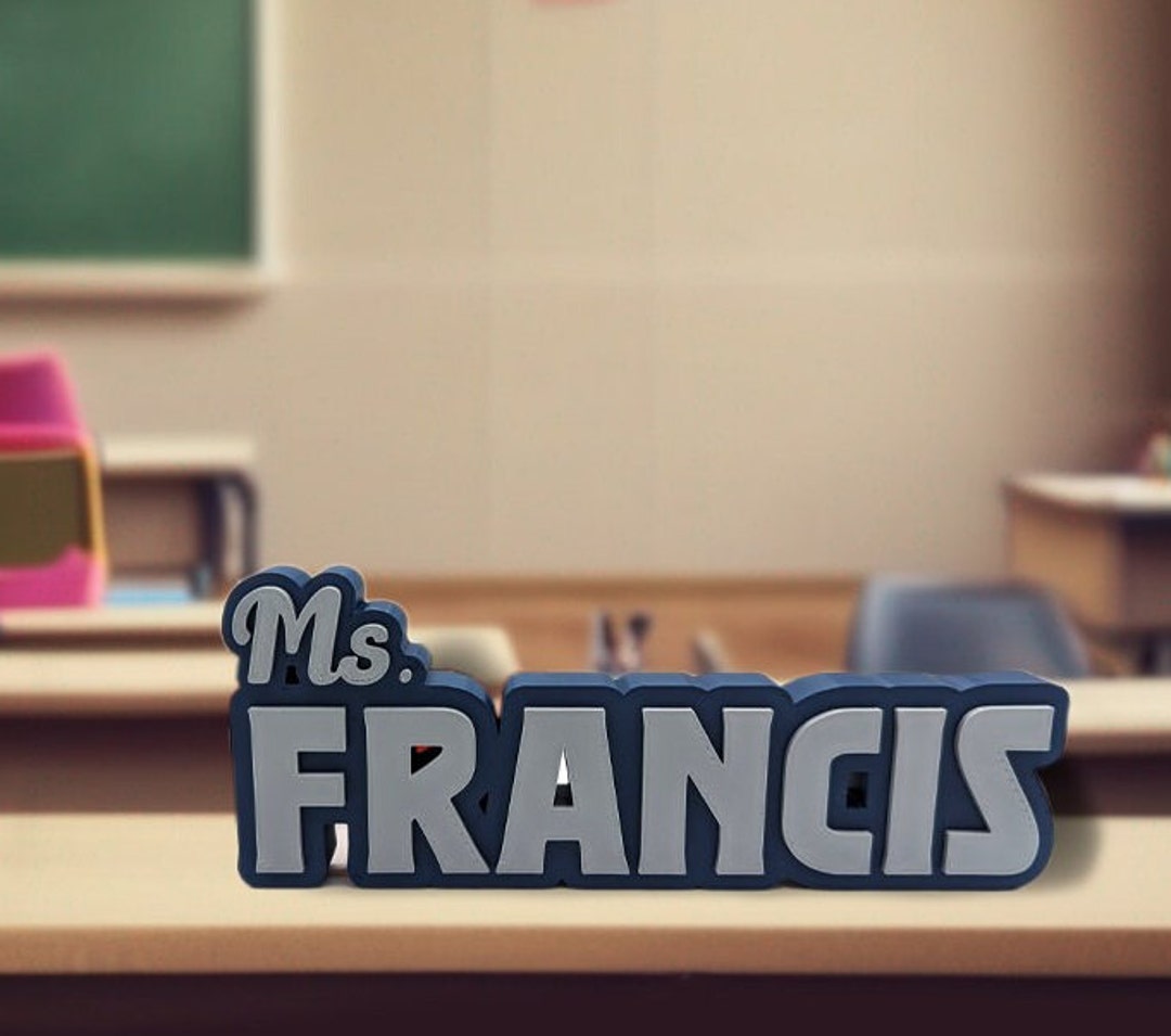 Personalized Teacher Desk Sign, 3D Printed, Made to Order, Gift for ...