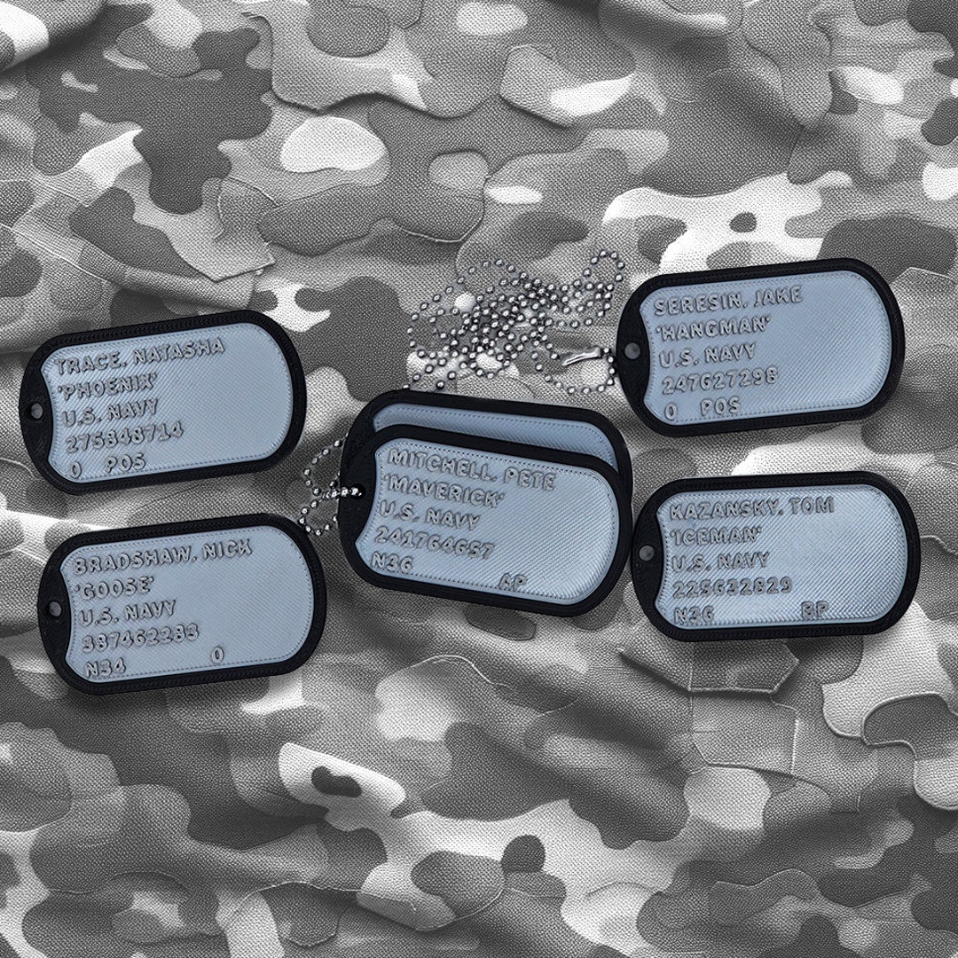 Fully 3D Printed Military Style Dog Tags | Top Gun | Maverick ...