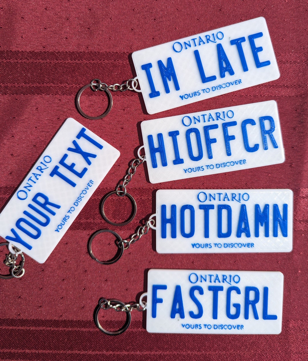 Ontario License Plate Keychain, Made to Order 3D Printed and ...