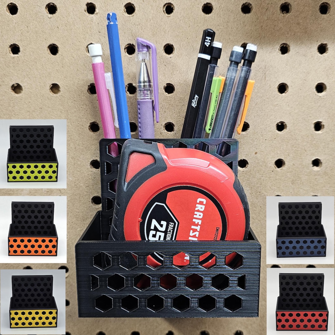 Pegboard Tape Measure Holder: Built-in Pen/pencil Slot, Standard or ...