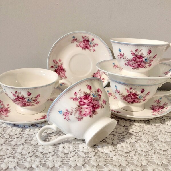 Pink Rose Tea Set - Etsy