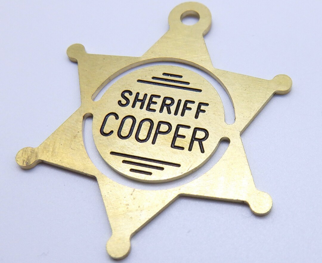Dog Tag, Brass Pet Tag, Brass Sheriff Star, Brass Dog Tags, Engraved ...
