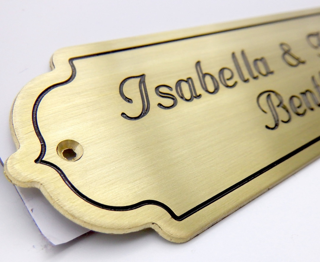 Personalized Plate, Deeply Engraved on Brass, Nameplate Door, Door ...