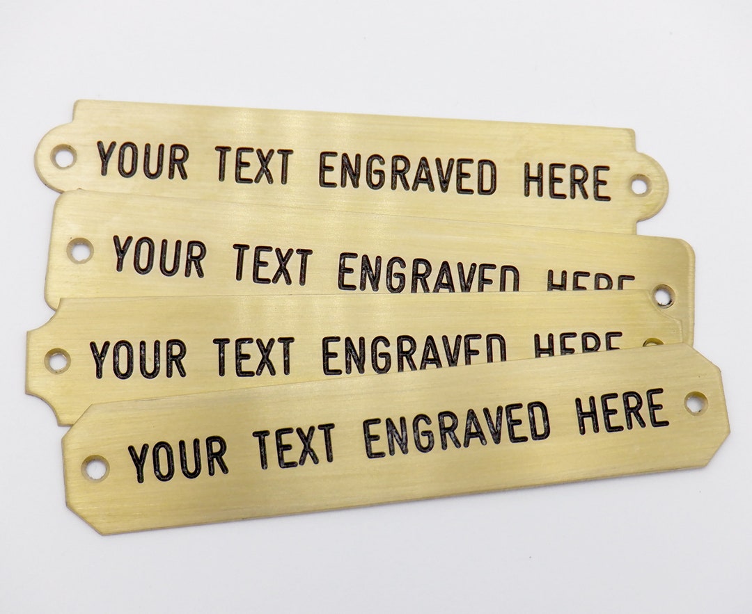 Deeply Engraved Long Brass Plaque, Personalized Solid Brass Plaques for ...