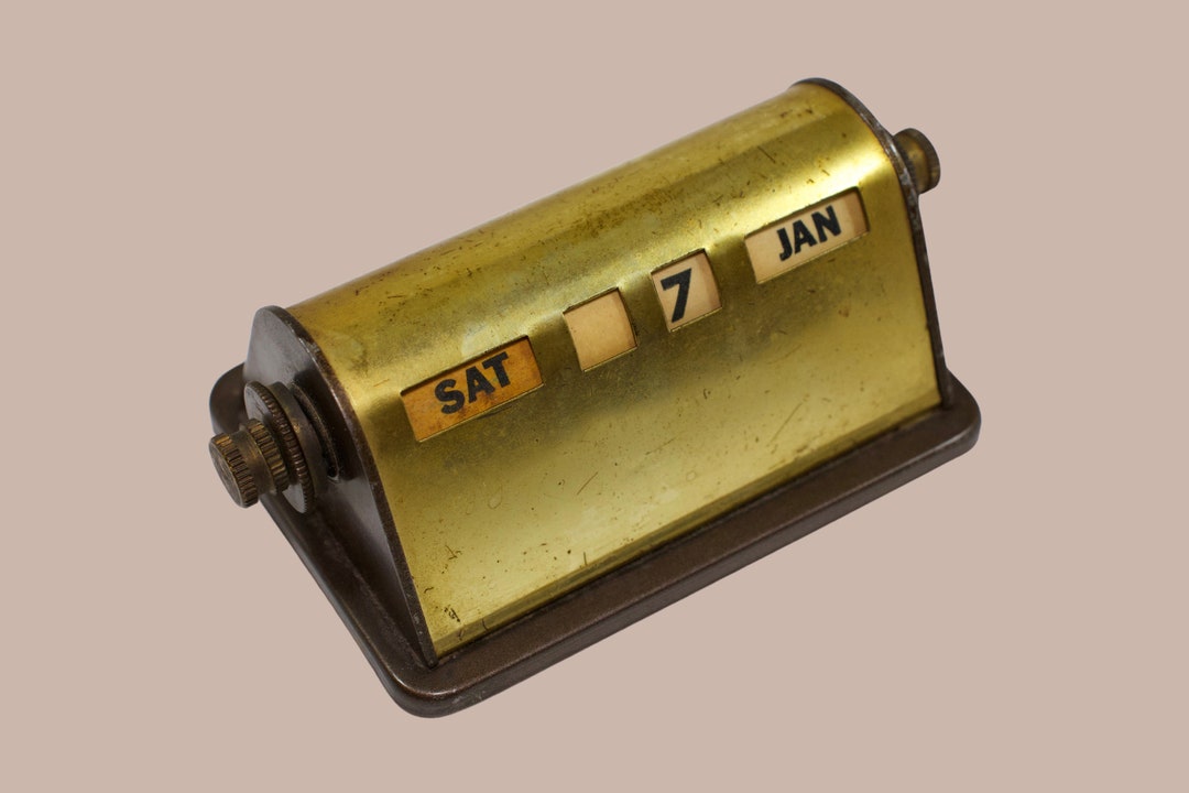 Brass Desk Perpetual Calendar Day Counter Office Decor - Etsy