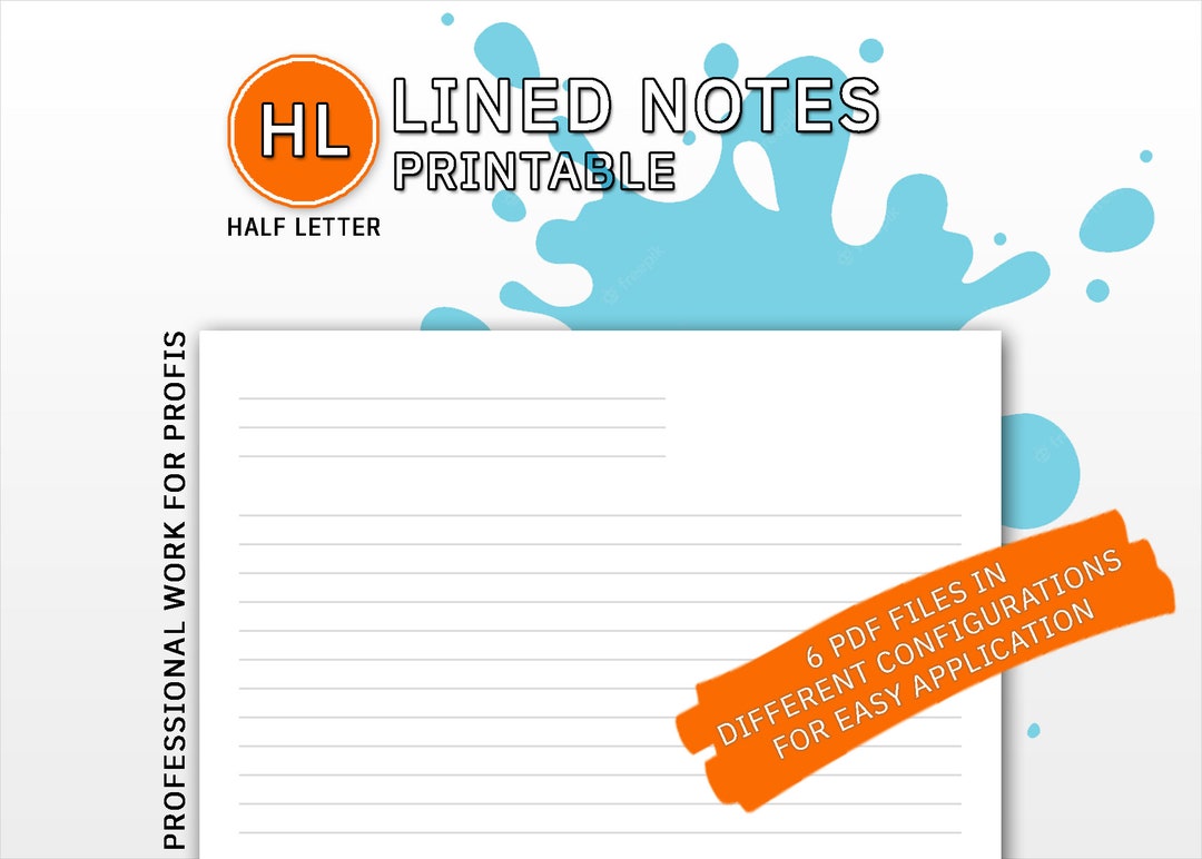 Lined Notes Printable Lined Paper PDF Lined Sheets - Etsy
