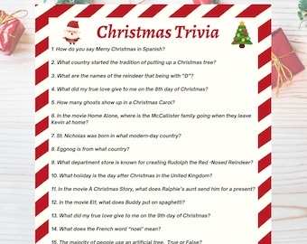 Holiday Trivia Games, Christmas Trivia, Christmas Printable Game ...