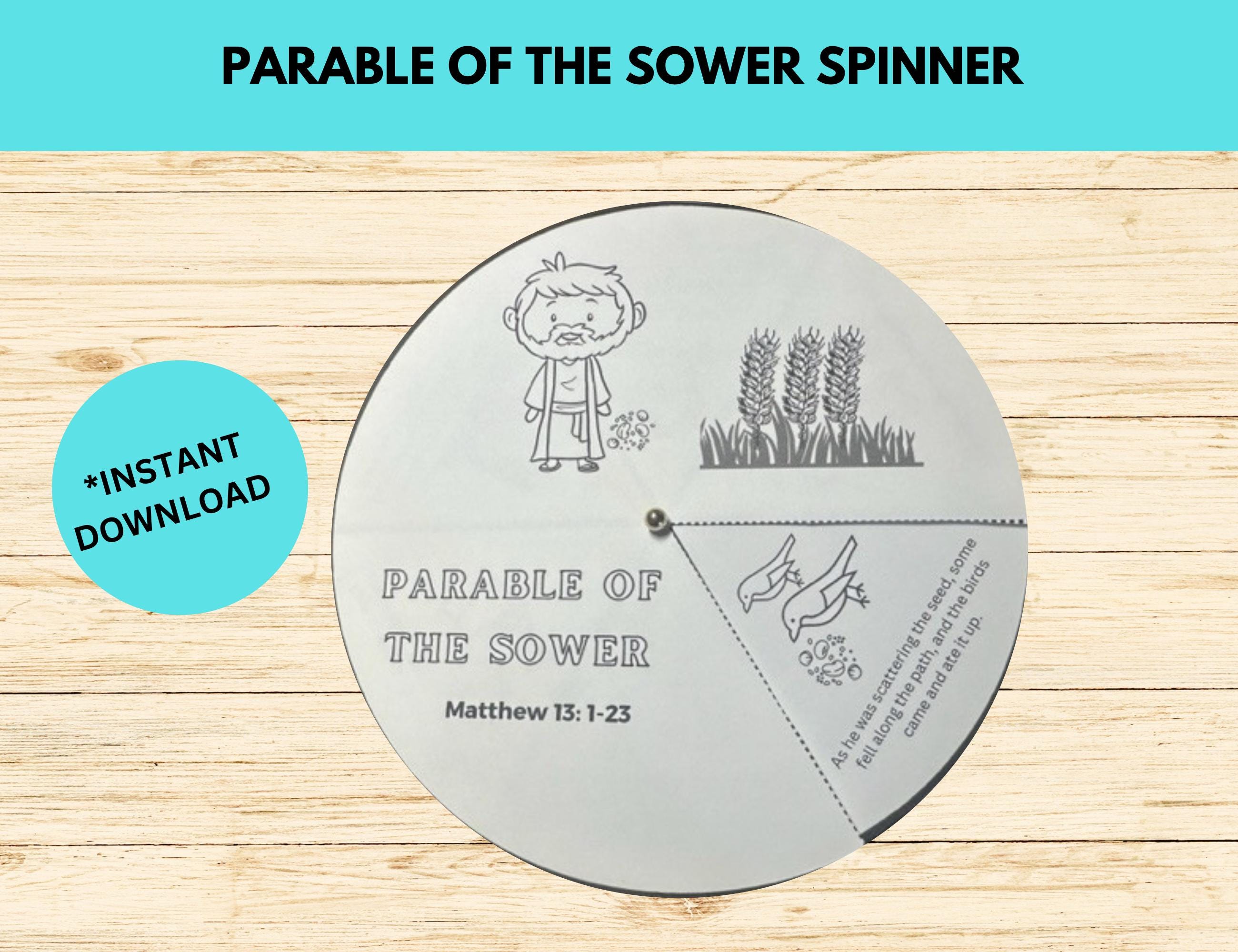 Parable of the Sower Bible Story Activity, Sunday School Craft, Spinner ...