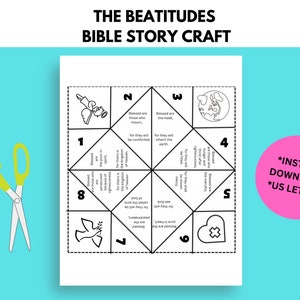 Beatitudes Bible Story Activity, Sunday School Craft, Fortune Teller ...