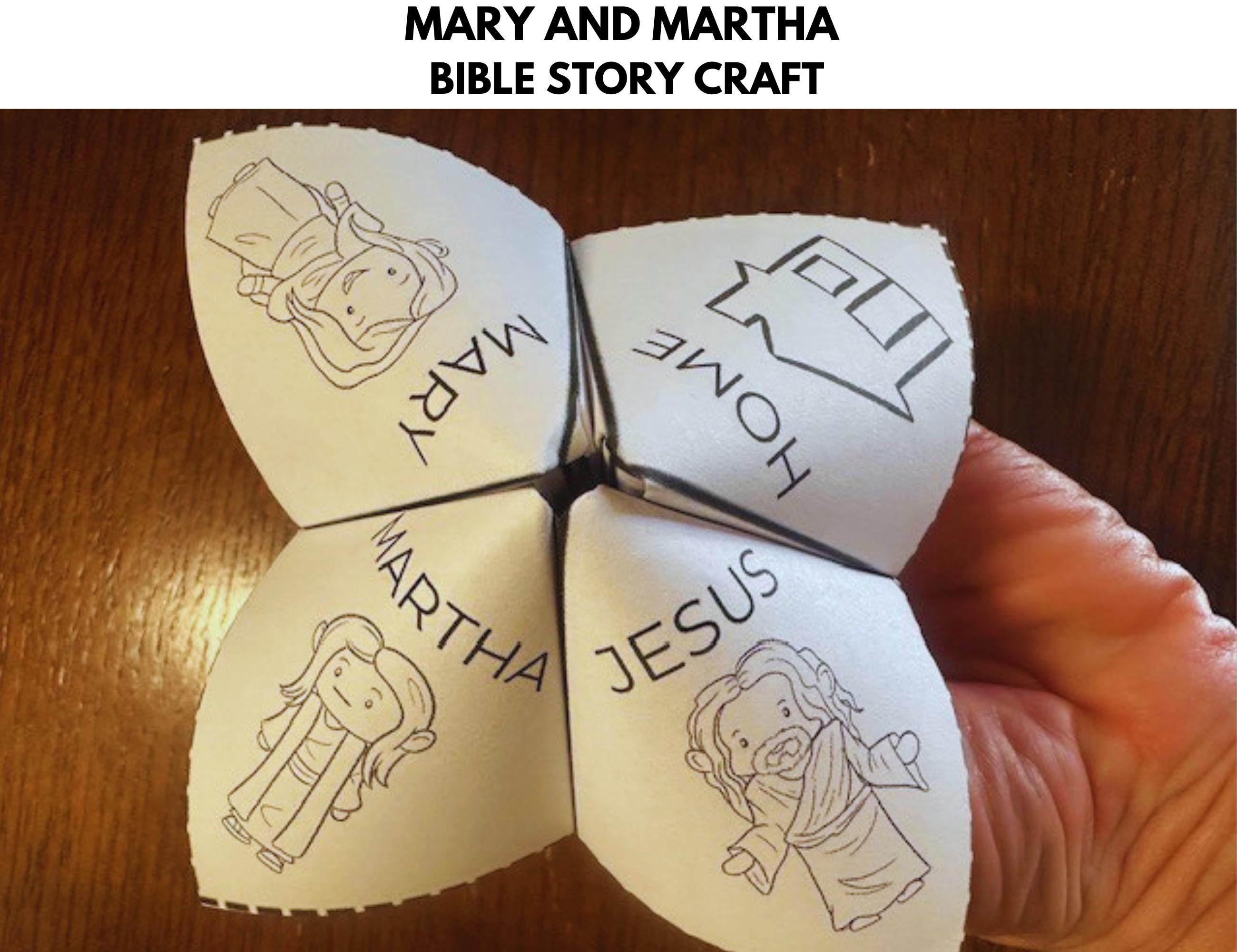 Mary and Martha Bible Story Activity, Sunday School Craft, Fortune ...