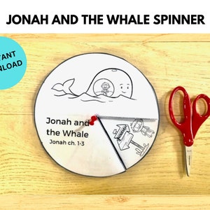 Jonah and the Whale Spinner, Jonah and the Whale Bible Story, Sunday ...
