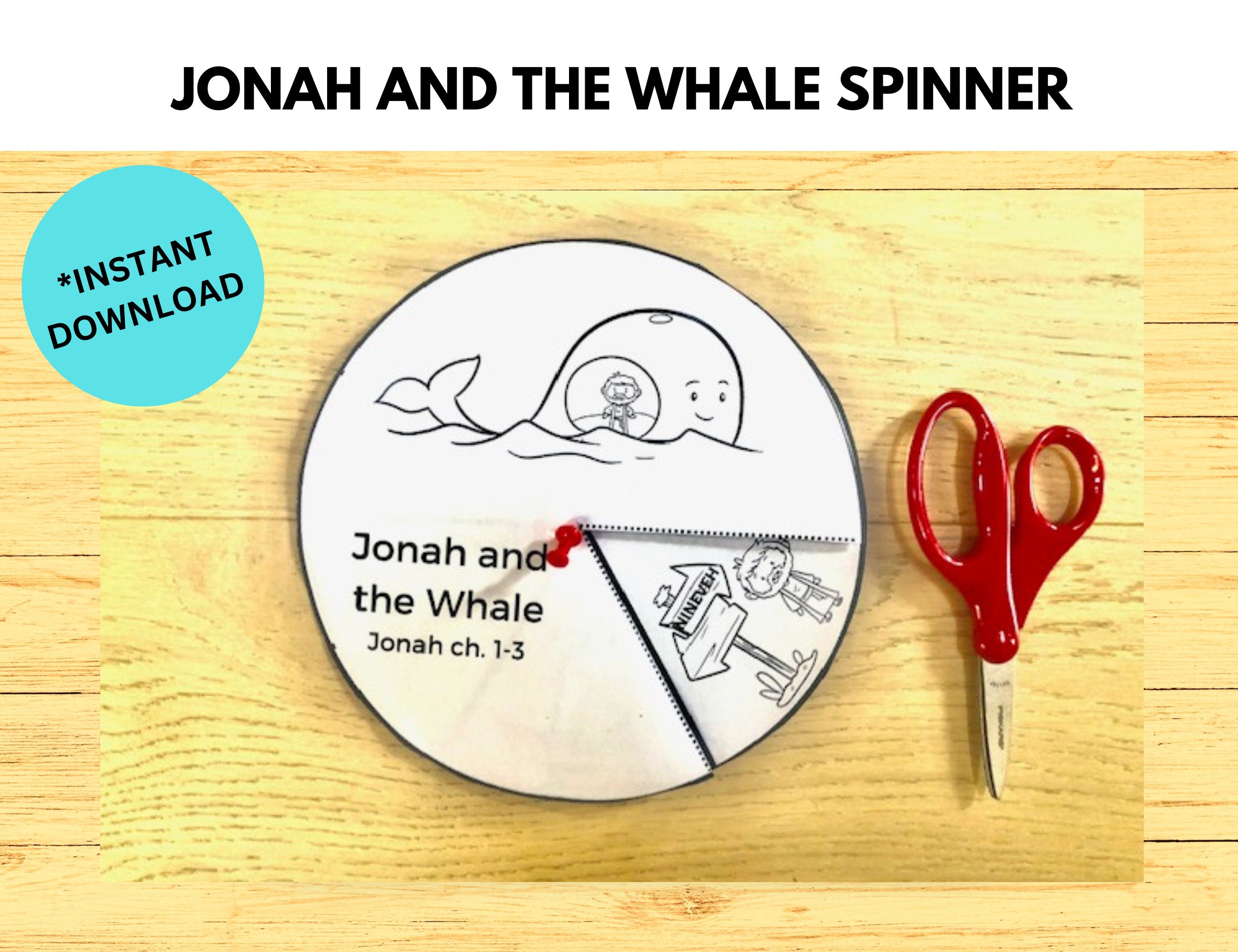 Jonah and the Whale Spinner, Jonah and the Whale Bible Story, Sunday ...