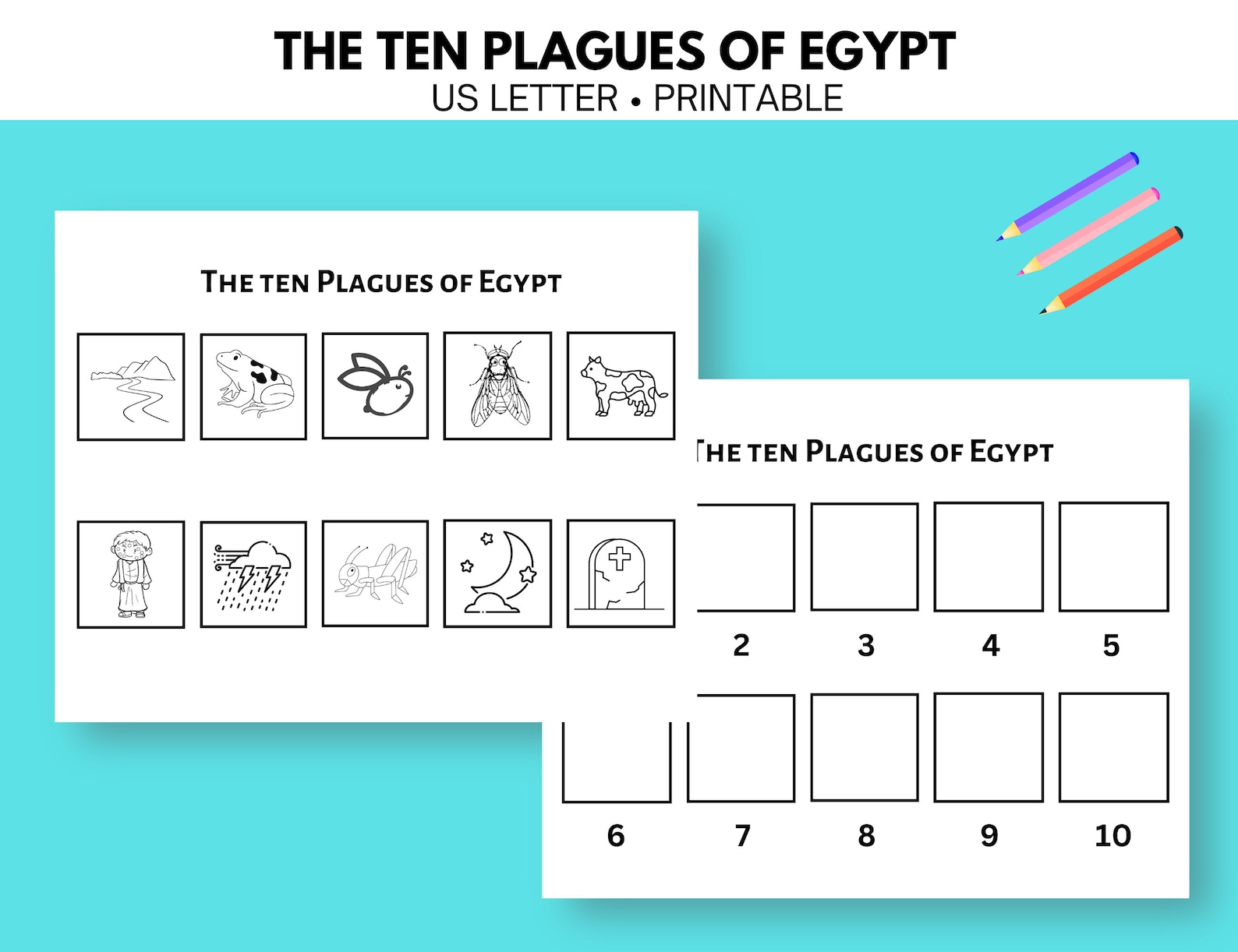 Plagues of Egypt Bible Story Activity, Sunday School Lesson, Ten ...