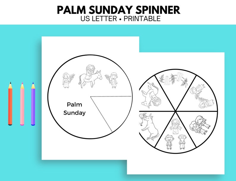 Palm Sunday Spinner, Easter Sunday School Craft, Bible Story Activity ...