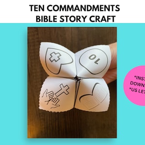 Ten Commandments Bible Story Activity, Sunday School Craft, Fortune ...