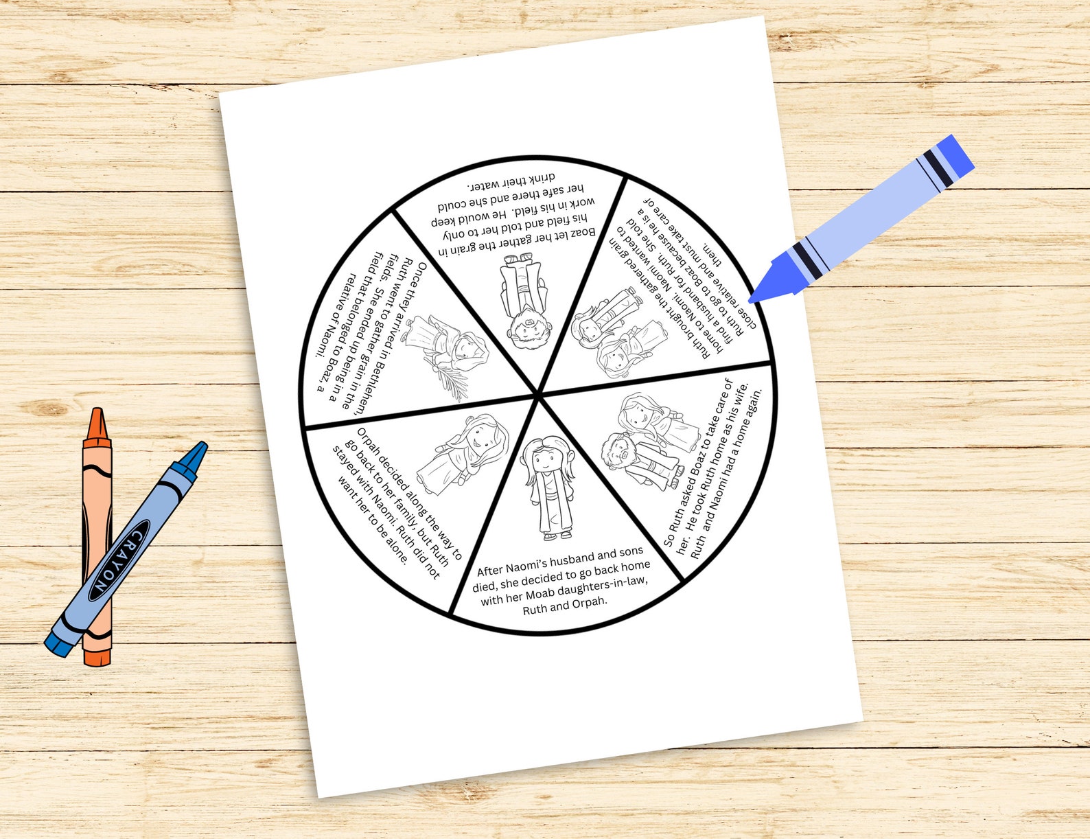 Ruth and Naomi Spinner, Bible Story Craft, Sunday School Lesson, Book ...