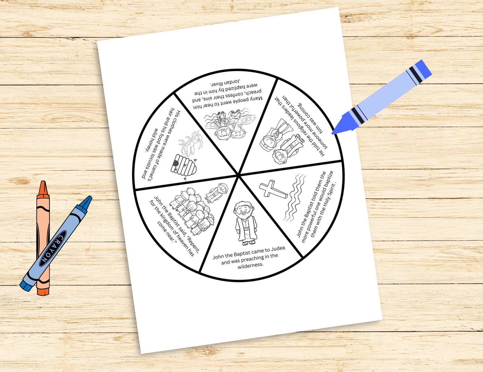 John the Baptist Bible Story Activity, Sunday School Craft, John the ...