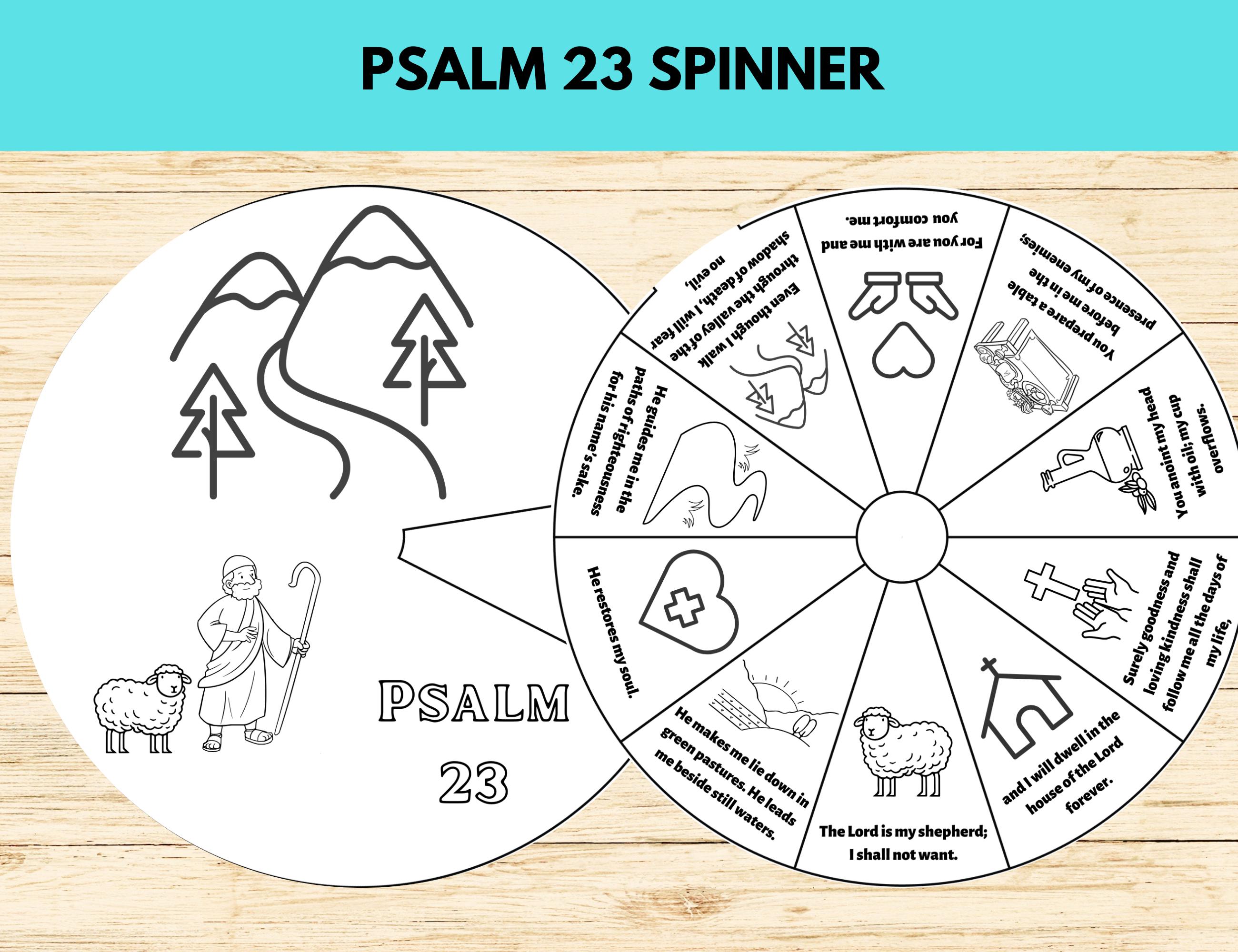 Psalm 23 Bible Story Activity, Sunday School Lesson, Printable Spinner ...