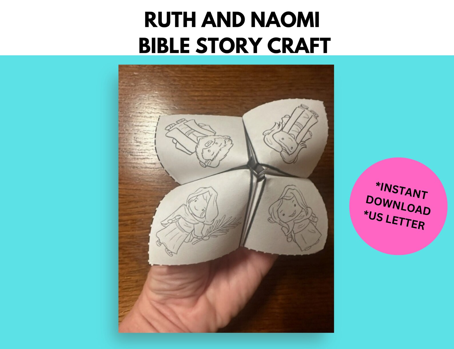 Ruth and Naomi Bible Story Craft, Sunday School Lesson, Fortune Teller ...