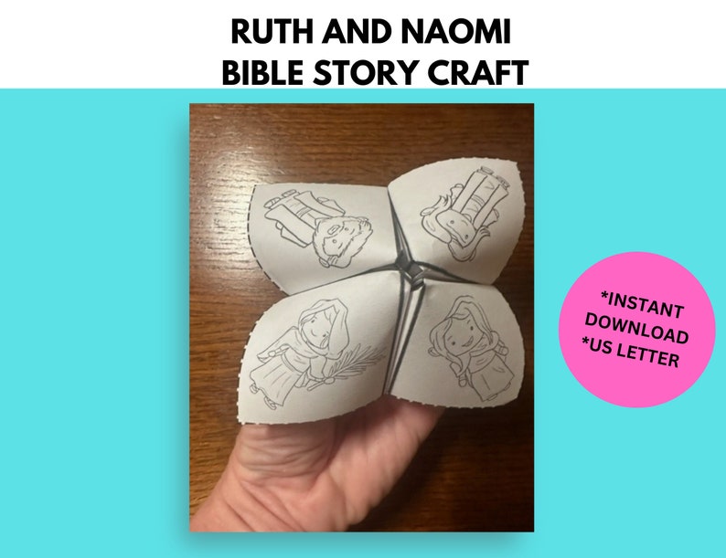 Ruth and Naomi Bible Story Craft, Sunday School Lesson, Fortune Teller ...