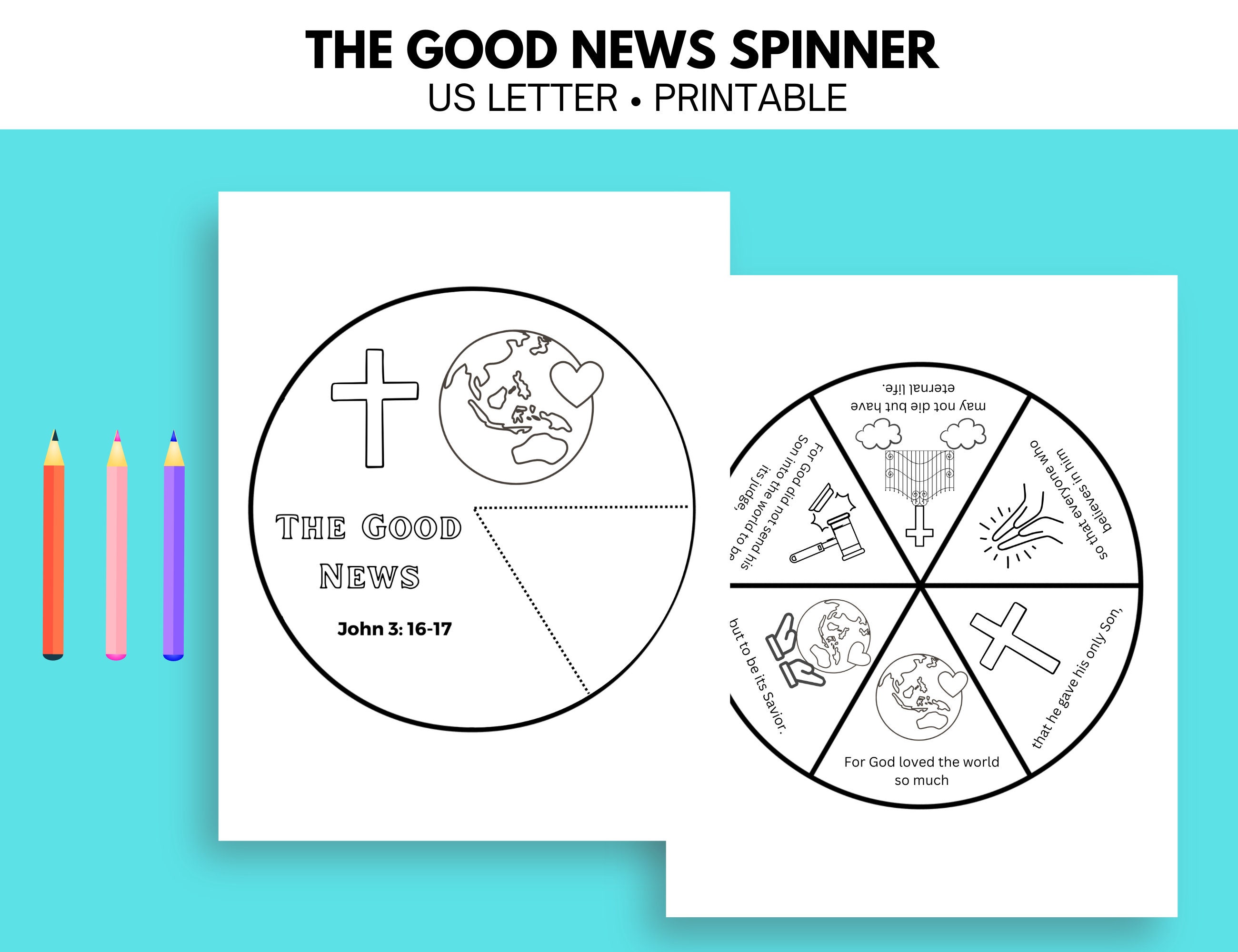 The Good News John 3:16 Bible Story Activity, Sunday School Craft ...