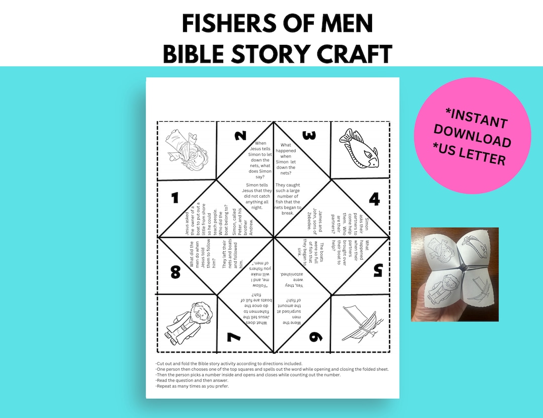 Fishers of Men Bible Story Activity, Sunday School Craft, Fortune ...