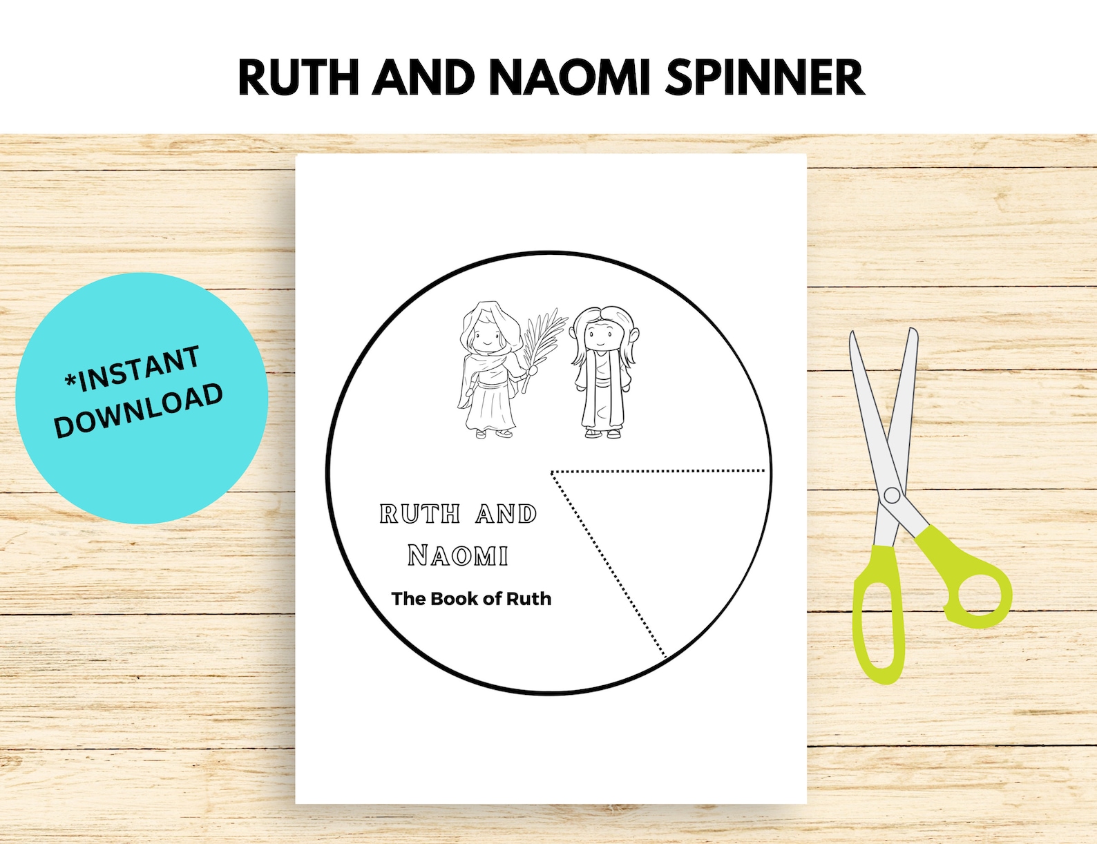 Ruth and Naomi Spinner, Bible Story Craft, Sunday School Lesson, Book ...