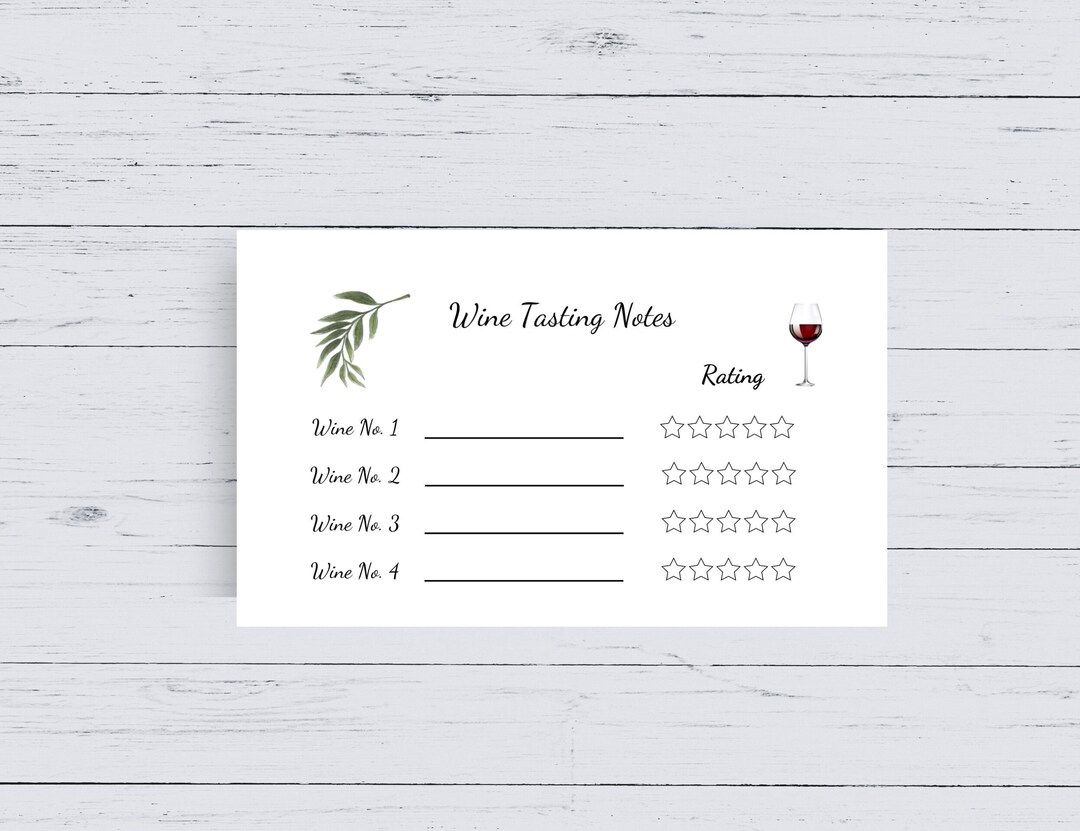Wine Tasting Score Card, Wine Tasting Notes, Wine Tasting Printable ...
