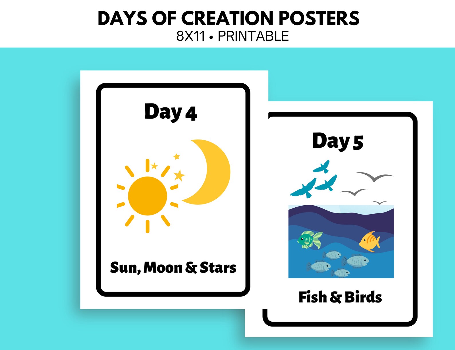 Days of Creation Posters, Sunday School Lesson, Classroom Posters ...