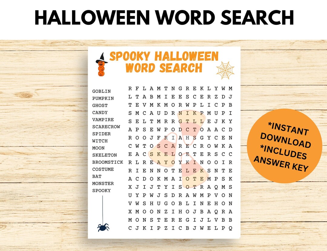 Halloween Word Search, Printable Word Search, Fall Word Search ...