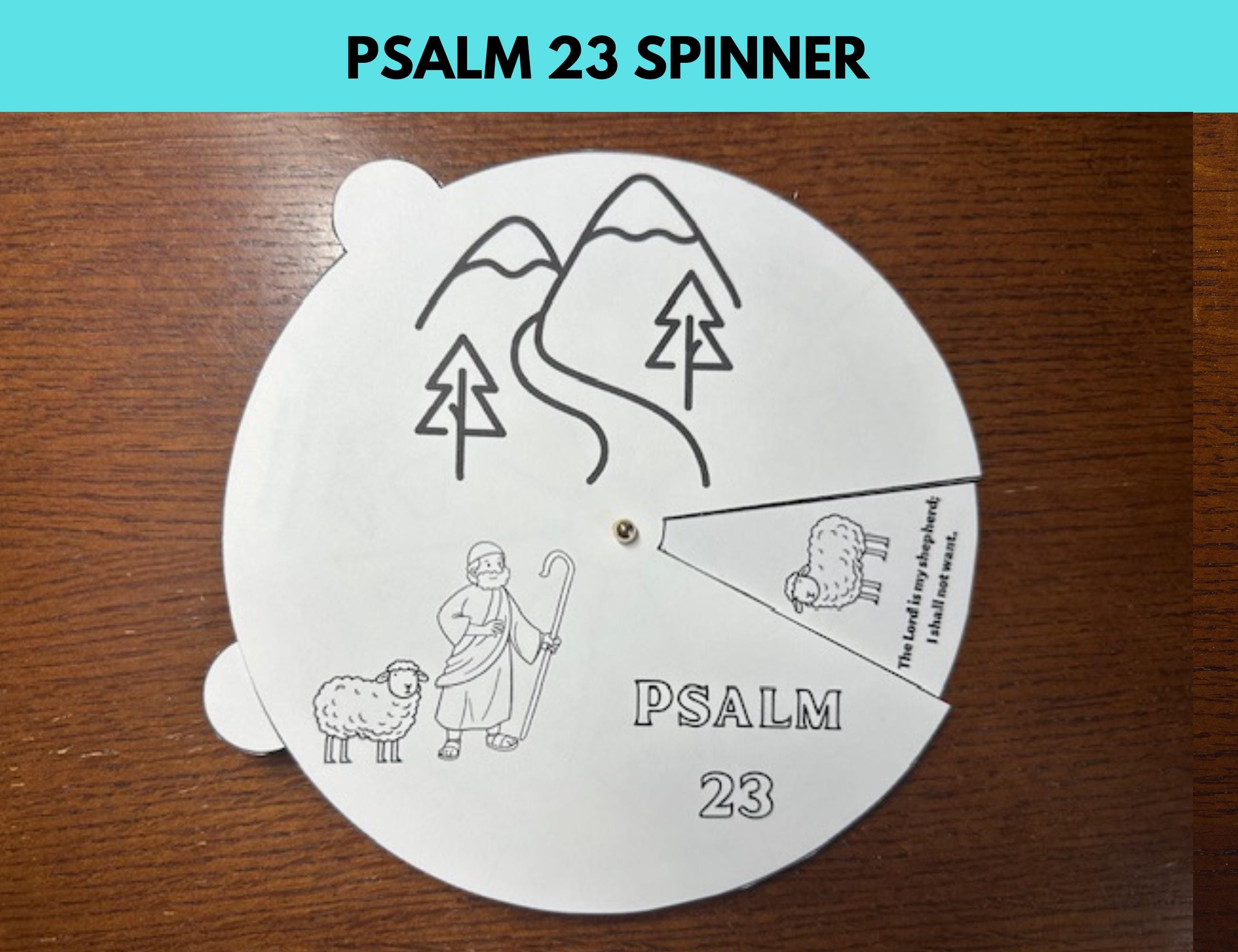Psalm 23 Bible Story Activity, Sunday School Lesson, Printable Spinner ...