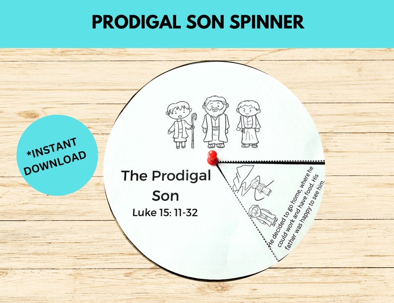 Prodigal Son Spinner, Prodigal Son Bible Story, Sunday School Craft ...