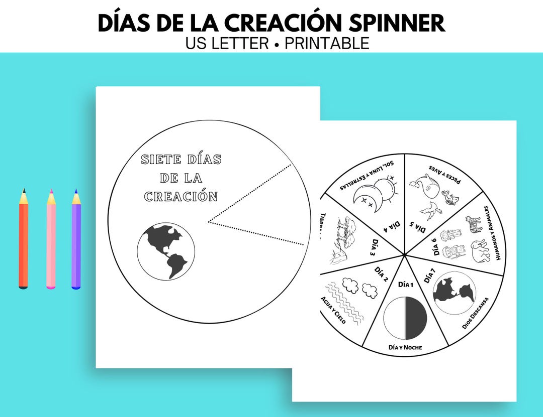 Days of Creation in Spanish, Bible Story Activity, Sunday School Lesson ...