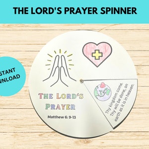 The Lord's Prayer Activity, Sunday School Craft, Lord's Prayer Spinner ...