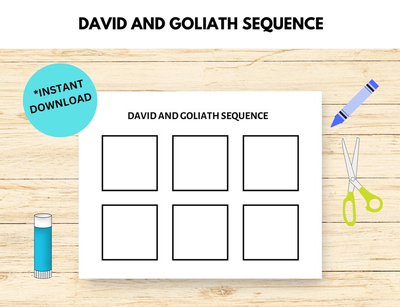 David and Goliath Craft, David and Goliath Bible Story, Sequence ...